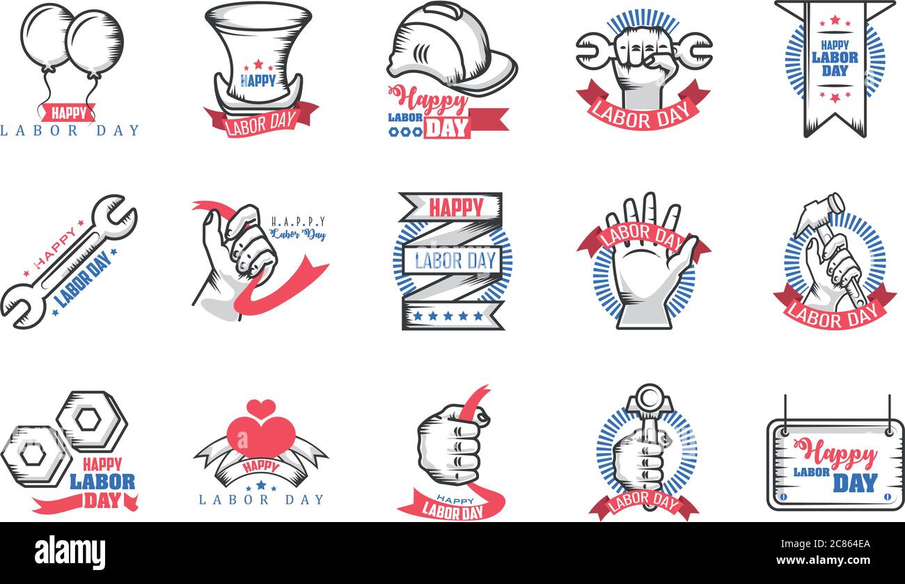 set of icons of the labor day vector illustration design Stock Vector ...