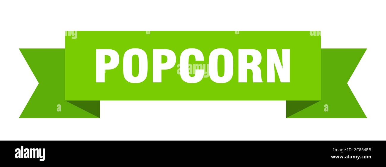 popcorn ribbon. popcorn paper band banner sign Stock Vector Image & Art ...
