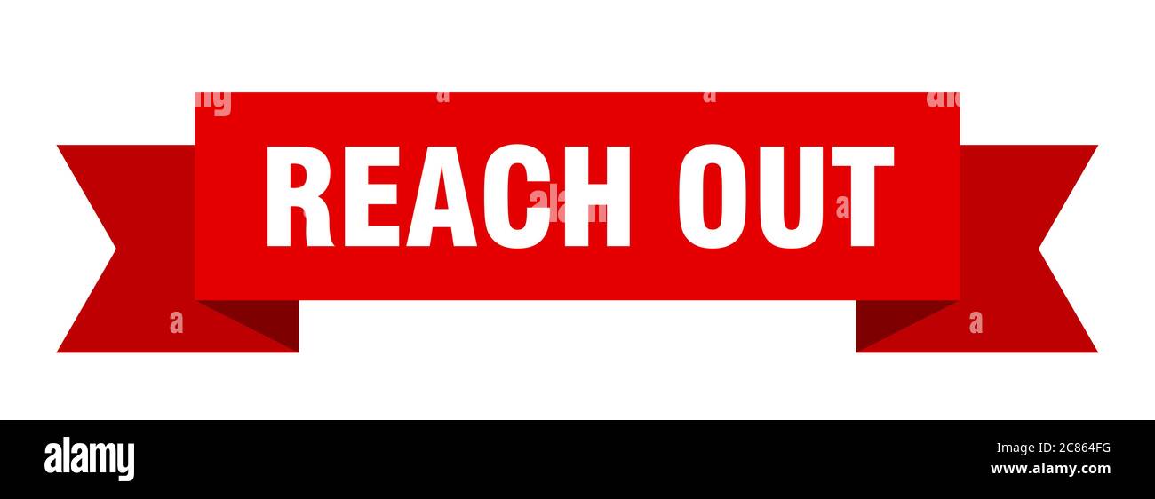reach out ribbon. reach out paper band banner sign Stock Vector Image ...