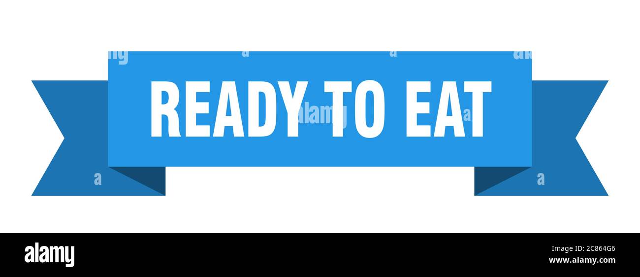 ready to eat ribbon. ready to eat paper band banner sign Stock Vector ...