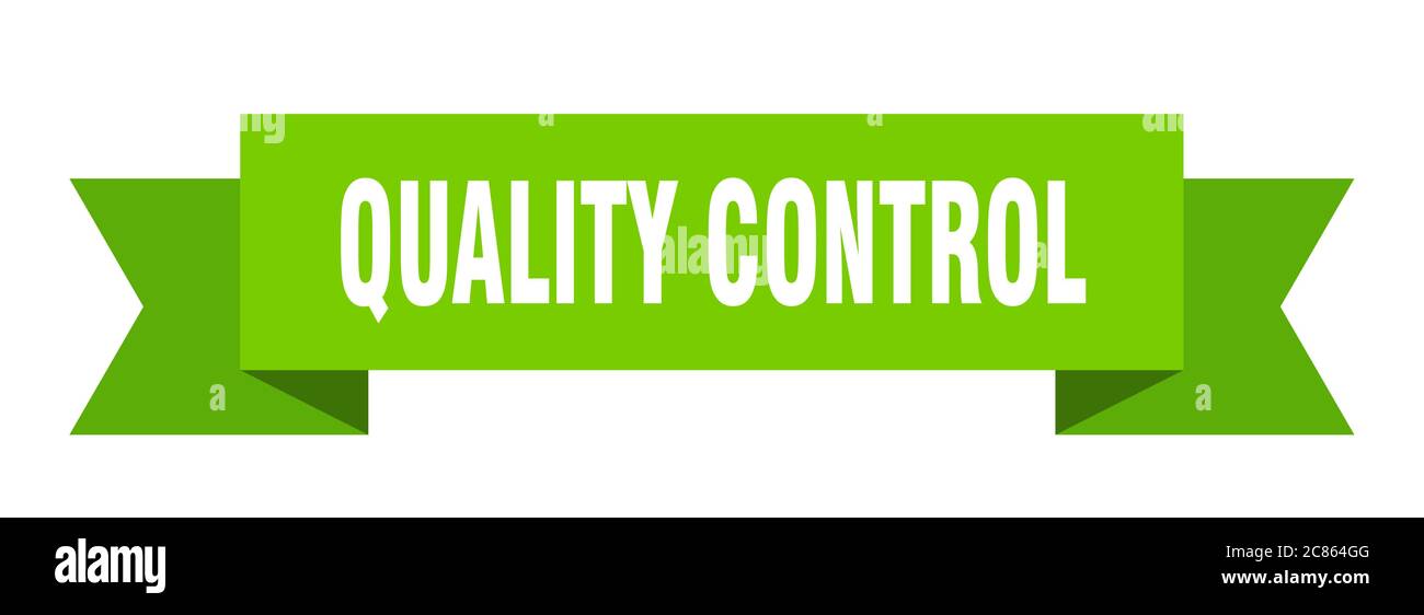 quality control ribbon. quality control paper band banner sign Stock ...