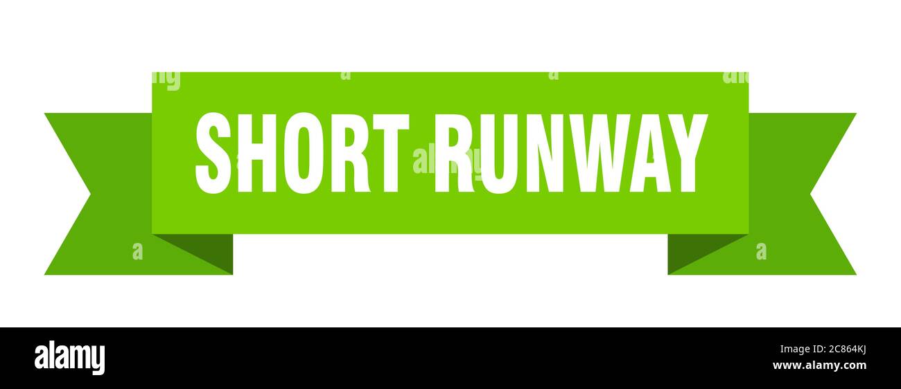 short runway ribbon. short runway paper band banner sign Stock Vector ...
