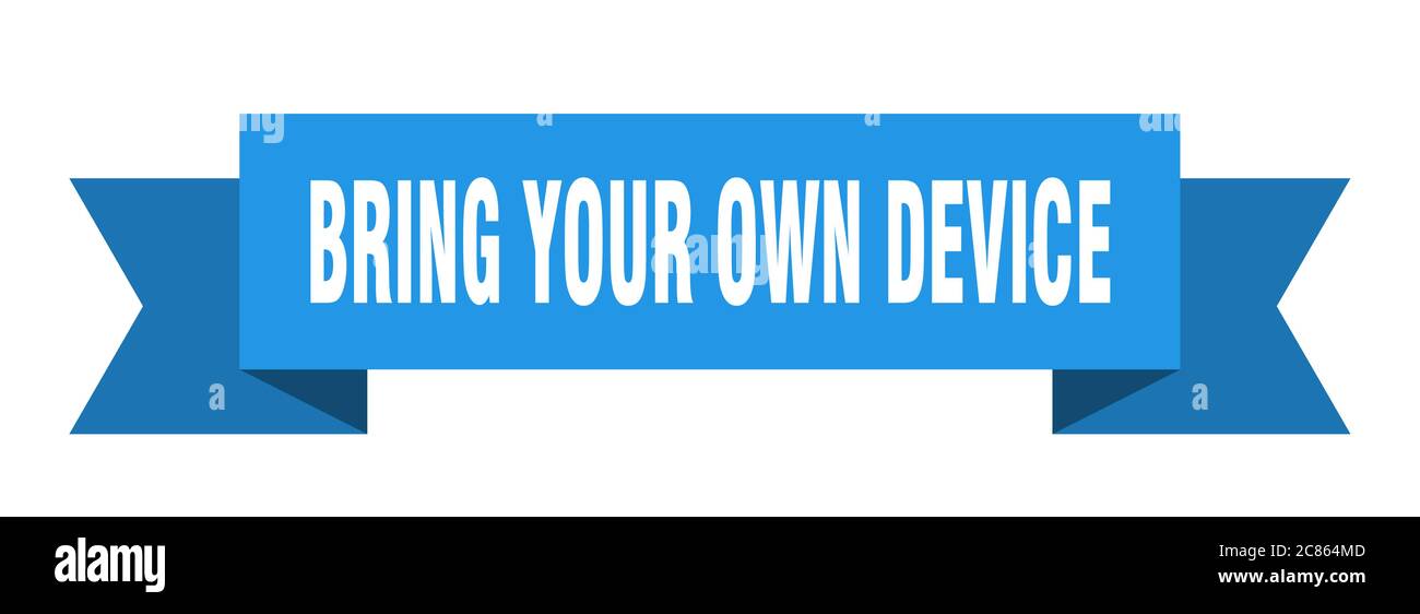 bring your own device ribbon. bring your own device paper band banner sign Stock Vector Image ...