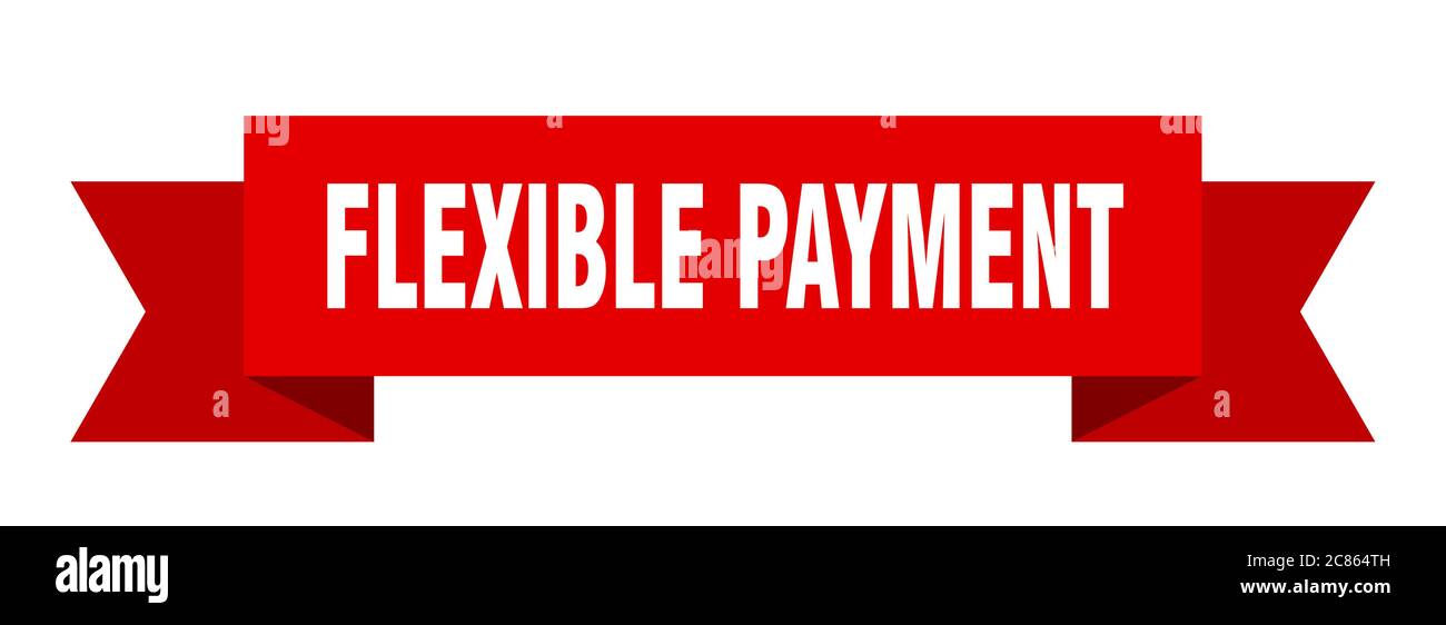 flexible payment ribbon. flexible payment paper band banner sign Stock ...