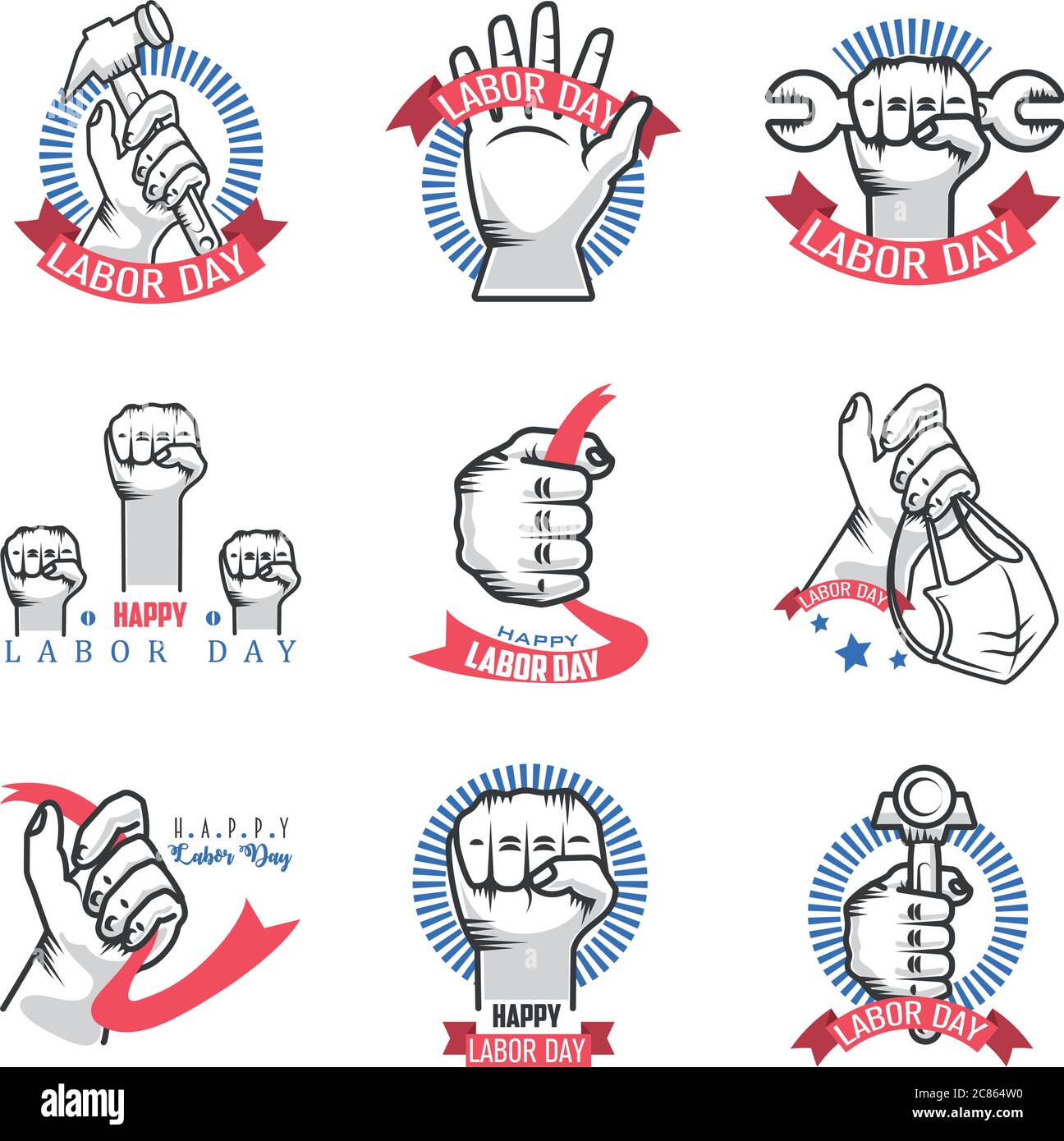 set of icons of the labor day vector illustration design Stock Vector ...