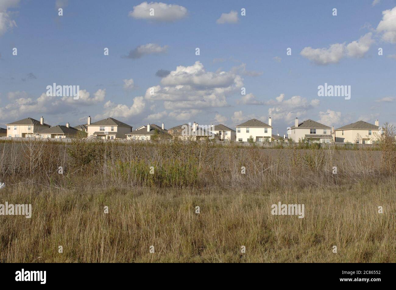 Manor, Texas USA, November 7, 2005: New housing overtakes former farmer ...