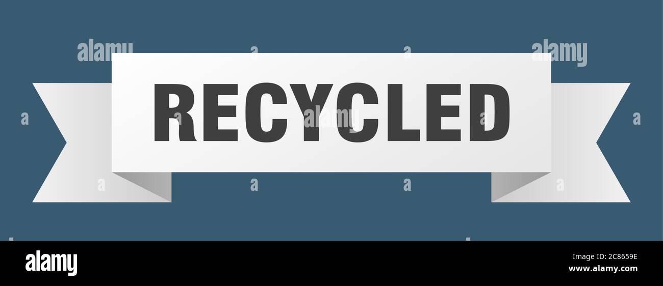 recycled ribbon. recycled paper band banner sign Stock Vector Image ...
