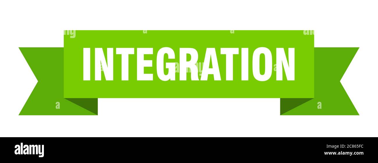integration ribbon. integration paper band banner sign Stock Vector ...