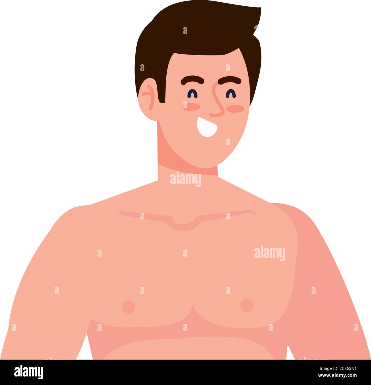 young man without shirt on white background Stock Vector Image & Art ...