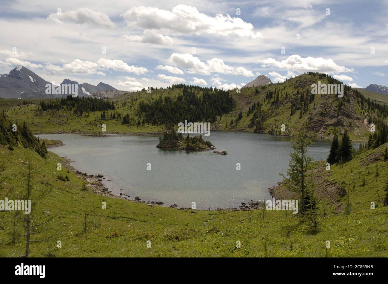 Banff National Park, Alberta Canada, August, 2005: Rock Isle Lake on ...