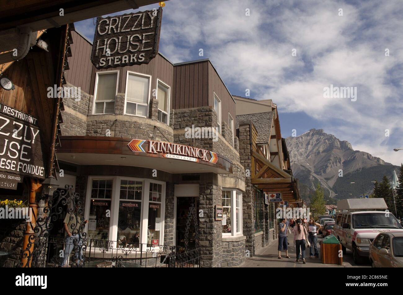 Banff, Alberta Canada, August 2005: Main street scenes in the tourist ...