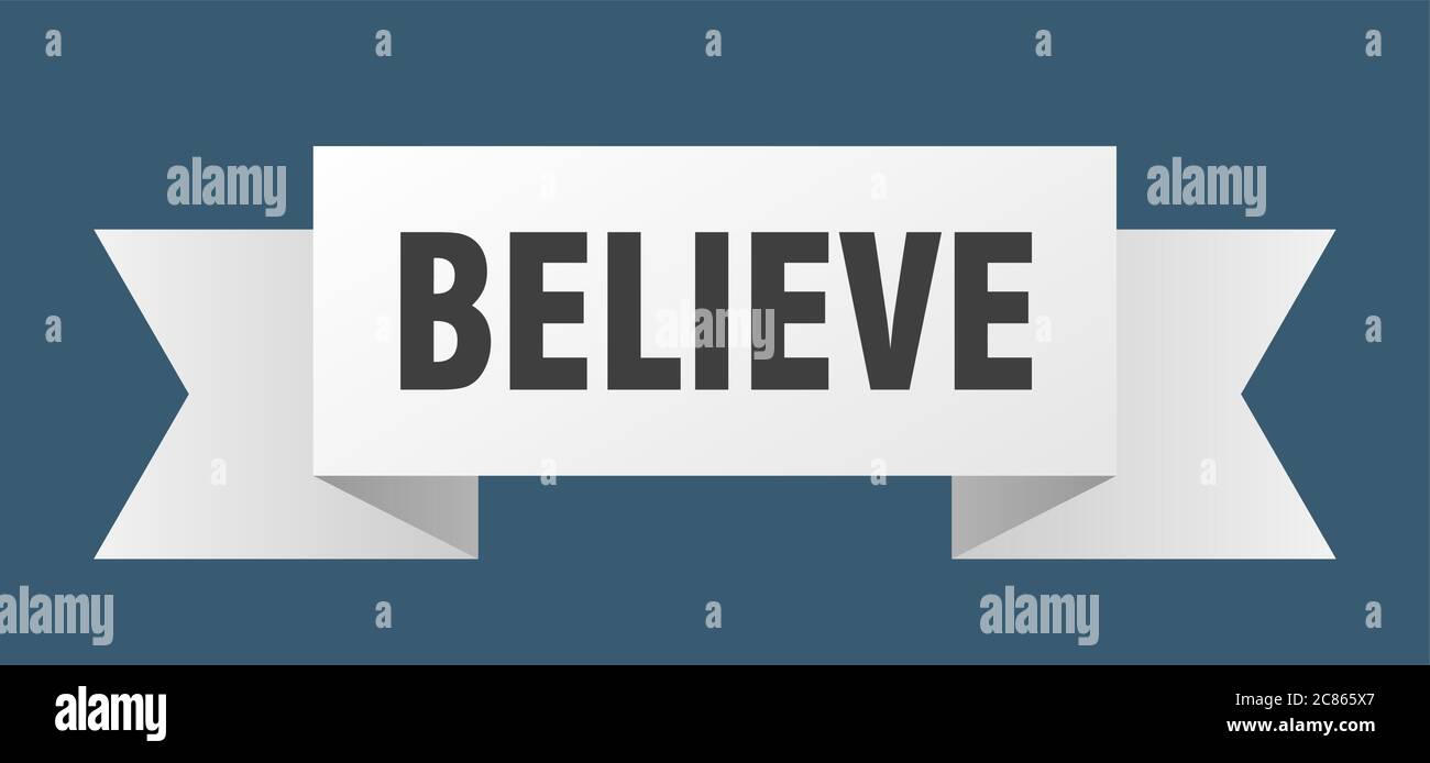 believe ribbon. believe paper band banner sign Stock Vector Image & Art ...