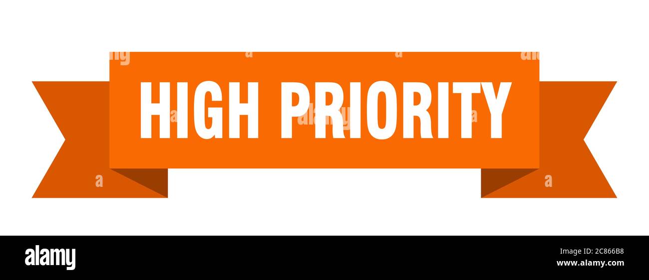 high priority ribbon. high priority paper band banner sign Stock Vector ...