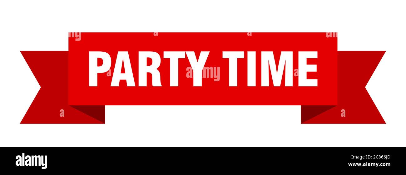 party time ribbon. party time paper band banner sign Stock Vector Image ...