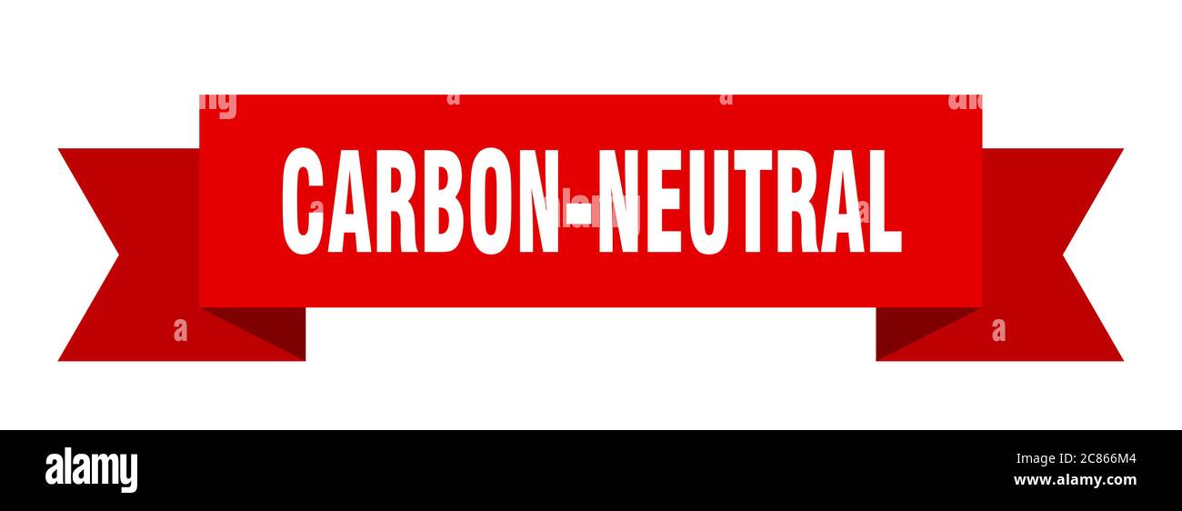 carbon-neutral ribbon. carbon-neutral paper band banner sign Stock ...