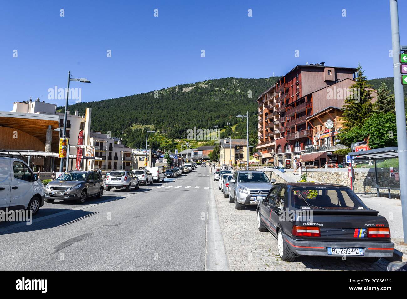 Les Angles, France : 2020 July 19 : Cityscape in summer on Les Angles ...