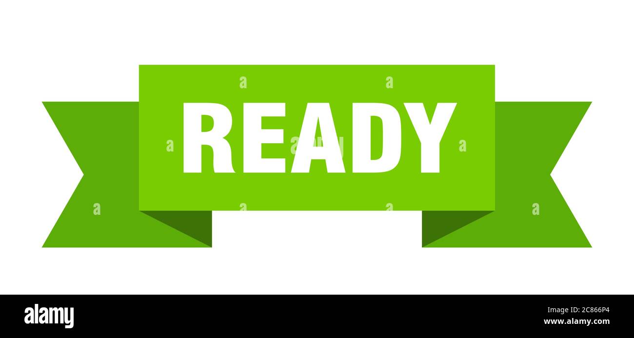 ready ribbon. ready paper band banner sign Stock Vector Image & Art - Alamy