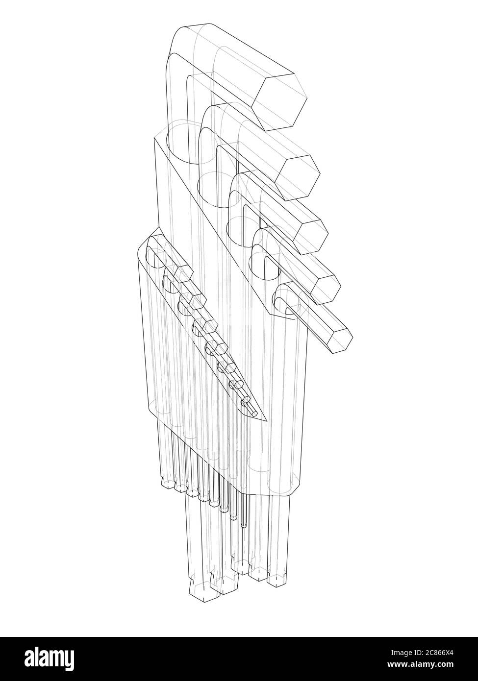 Set of hexagon tools Stock Photo - Alamy