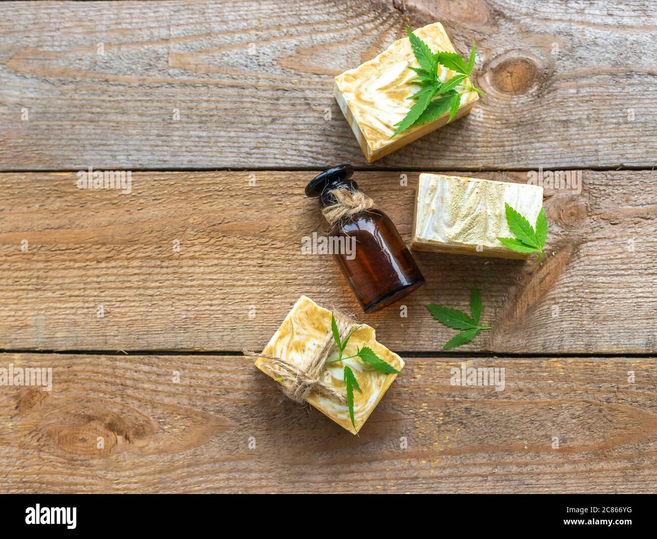 Natural handmade soap bars with cannabis. Spa organic soap. Bars of ...