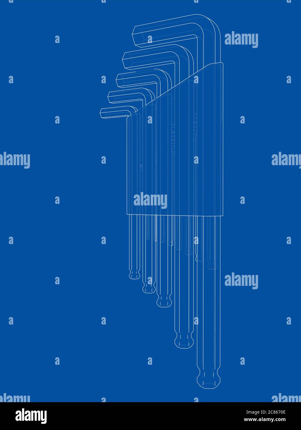 Set of hexagon tools Stock Photo - Alamy