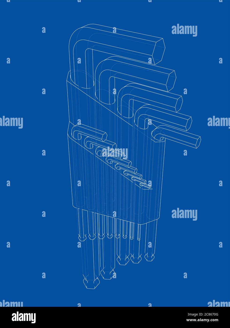 Set of hexagon tools Stock Photo - Alamy