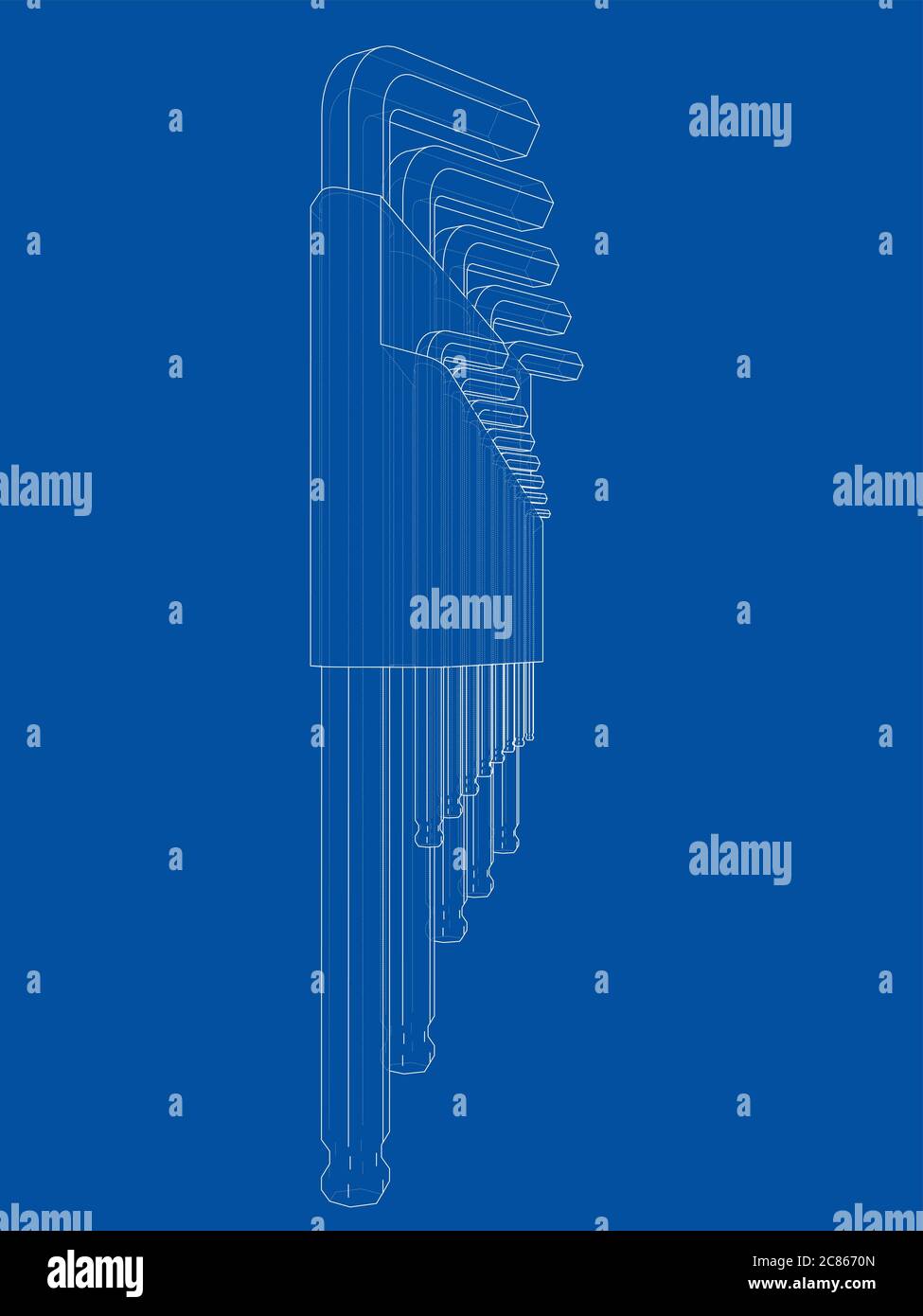 Set of hexagon tools Stock Photo - Alamy