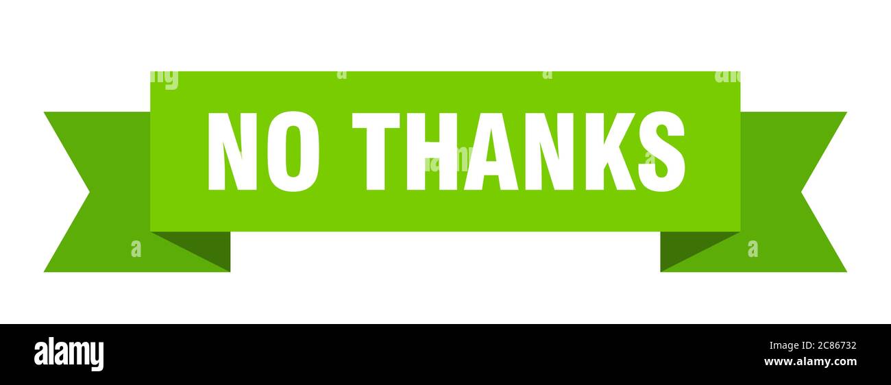 no thanks ribbon. no thanks paper band banner sign Stock Vector Image ...