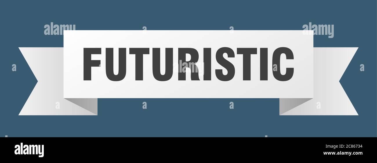 futuristic ribbon. futuristic paper band banner sign Stock Vector Image ...