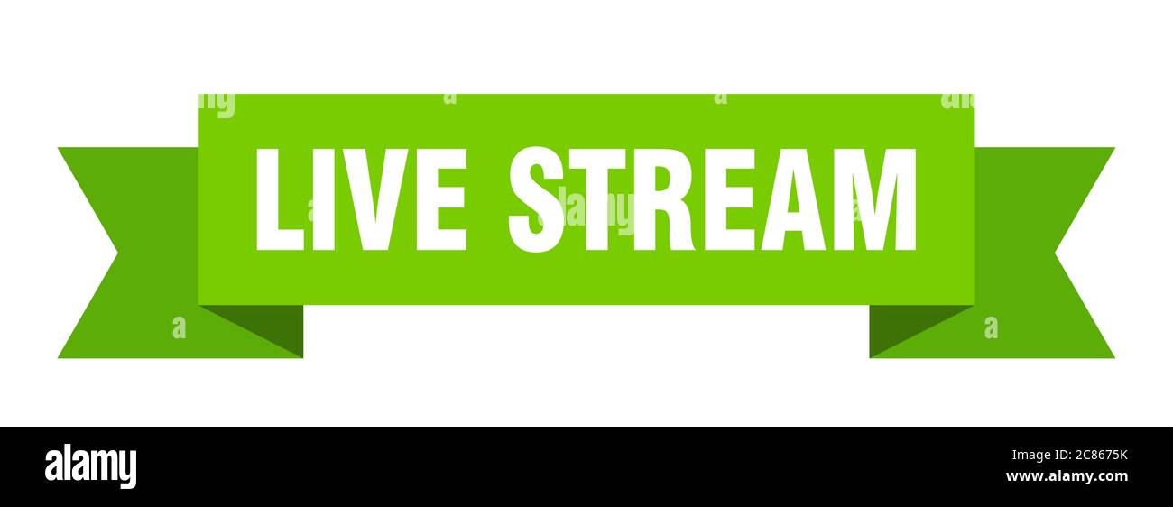 live stream ribbon. live stream paper band banner sign Stock Vector ...