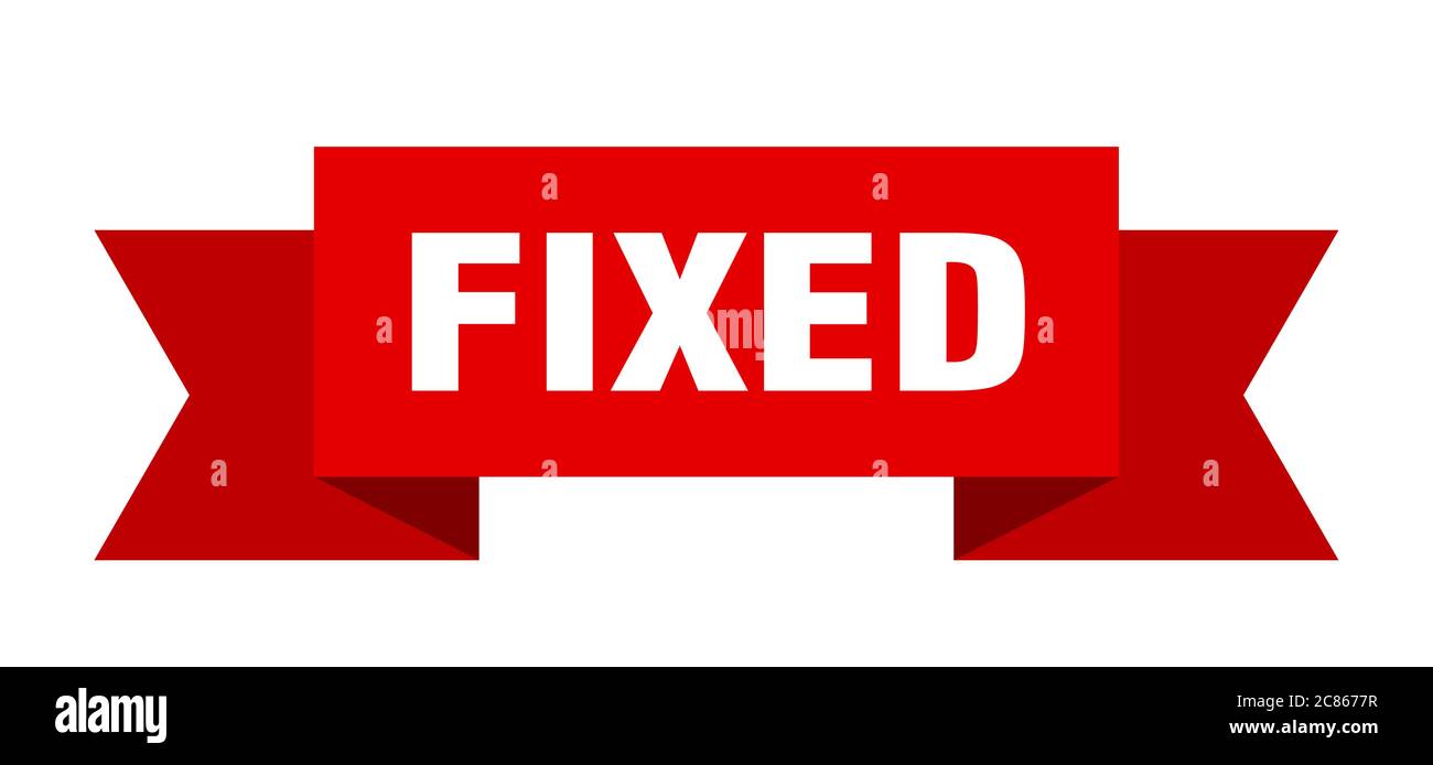 fixed ribbon. fixed paper band banner sign Stock Vector Image & Art - Alamy
