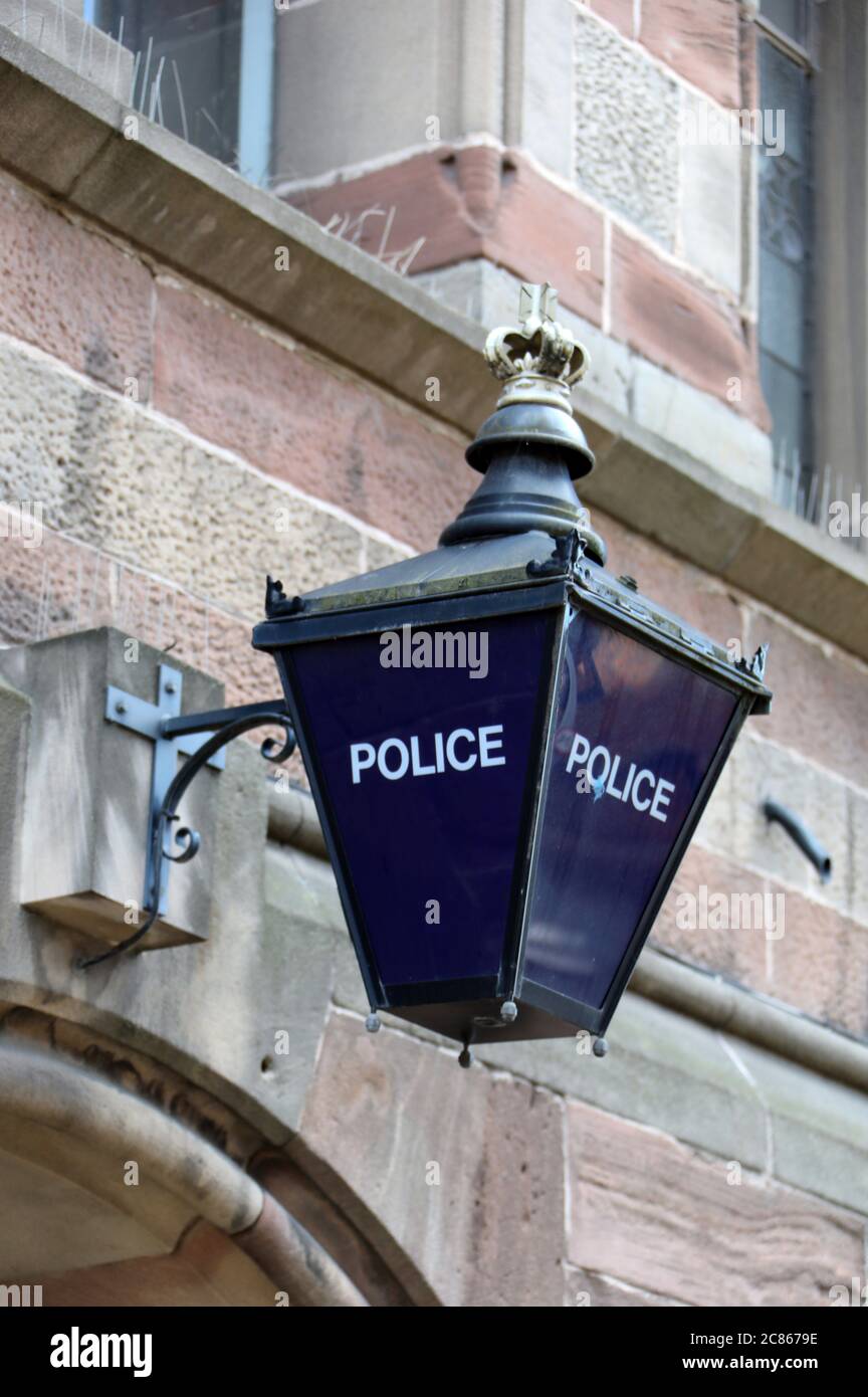 Traditional blue police lamp hi-res stock photography and images - Alamy
