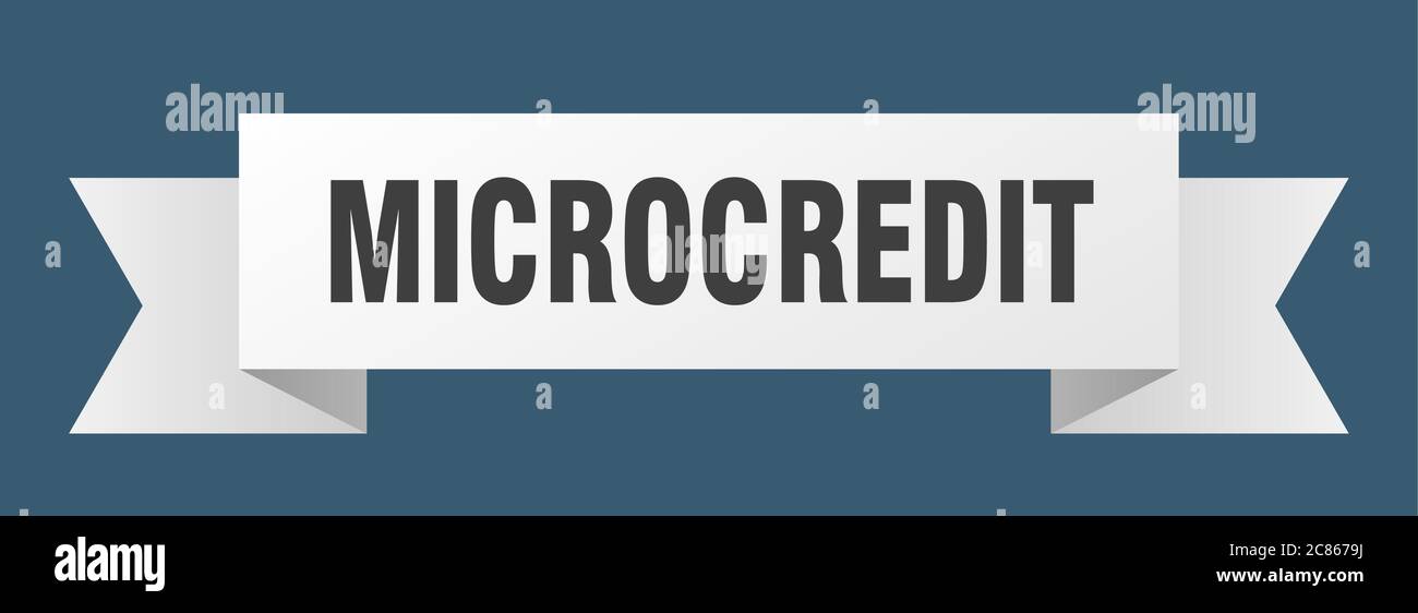 microcredit ribbon. microcredit paper band banner sign Stock Vector ...