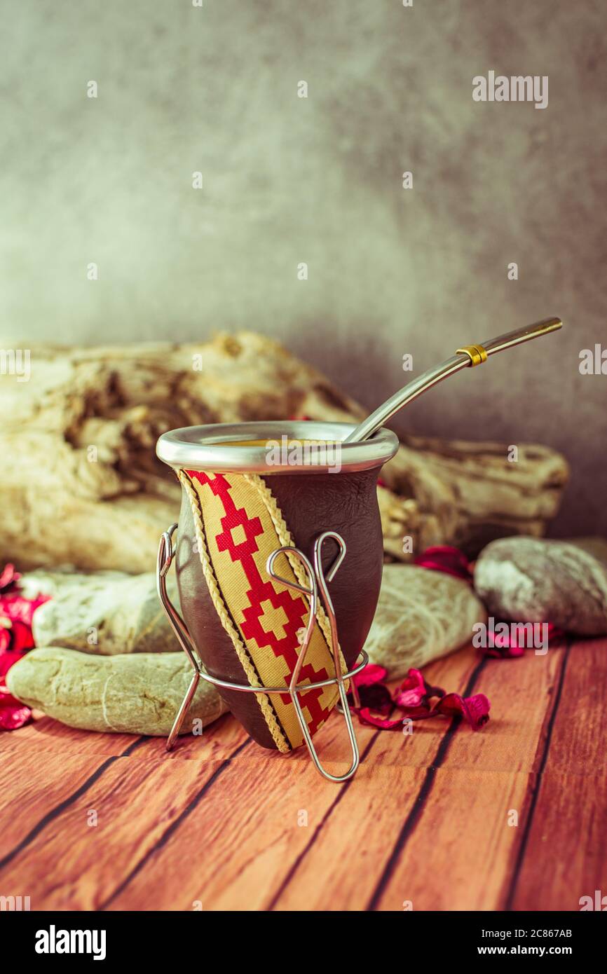 mate traditional drink of Argentina on table width natural decoration ...