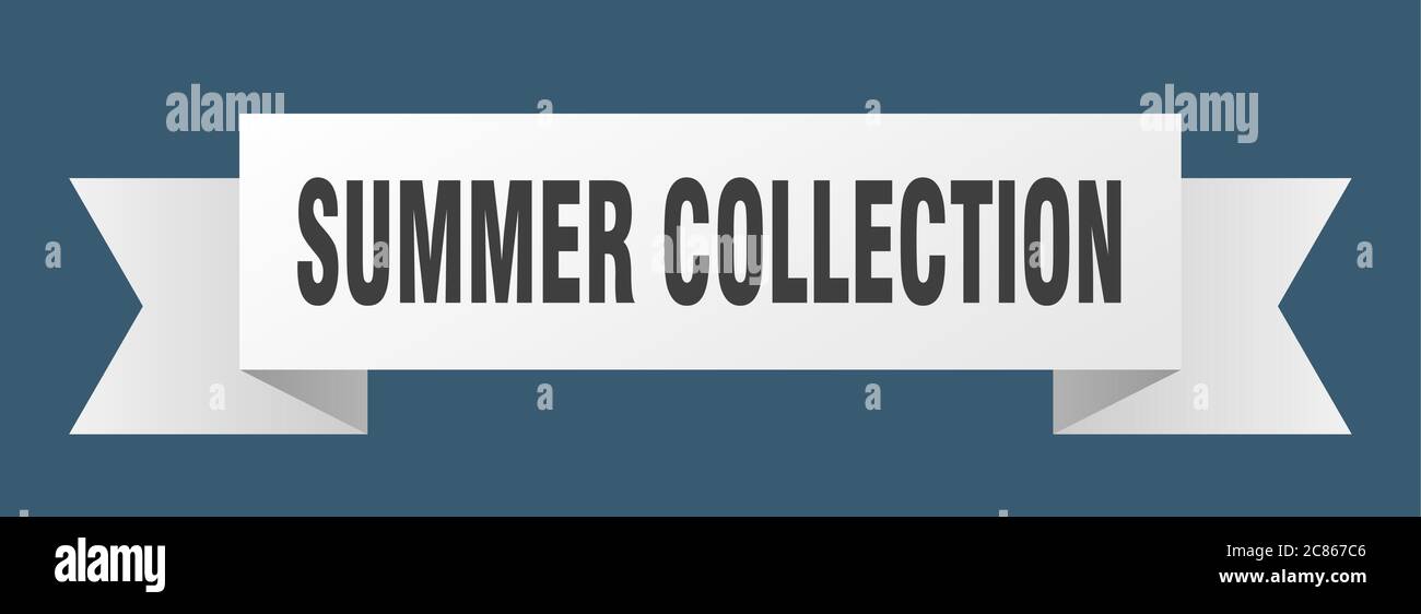 summer collection ribbon. summer collection paper band banner sign ...