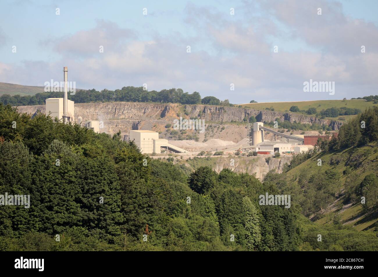 Tunstead limestone quarry owned by Tarmac viewed from the A6 in ...