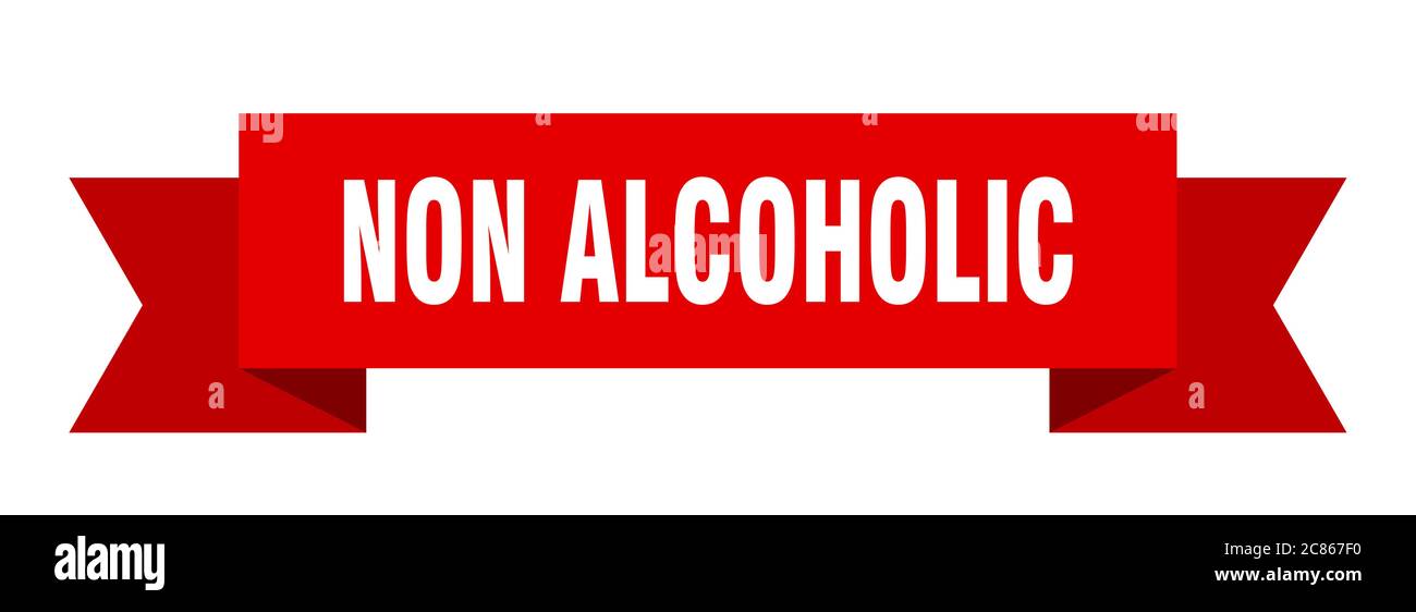 non alcoholic ribbon. non alcoholic paper band banner sign Stock Vector ...