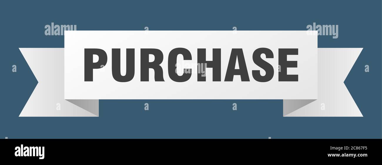 purchase ribbon. purchase paper band banner sign Stock Vector Image ...