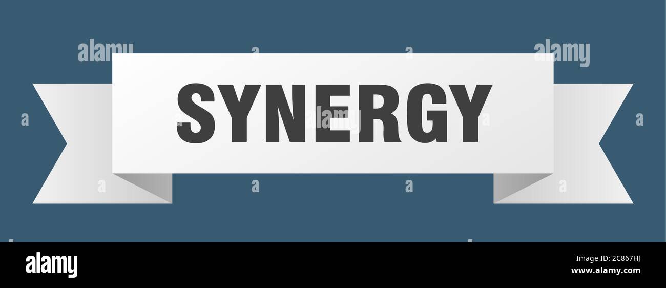 synergy ribbon. synergy paper band banner sign Stock Vector Image & Art ...