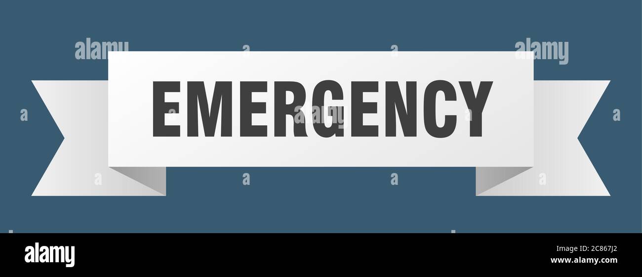 emergency ribbon. emergency paper band banner sign Stock Vector Image ...