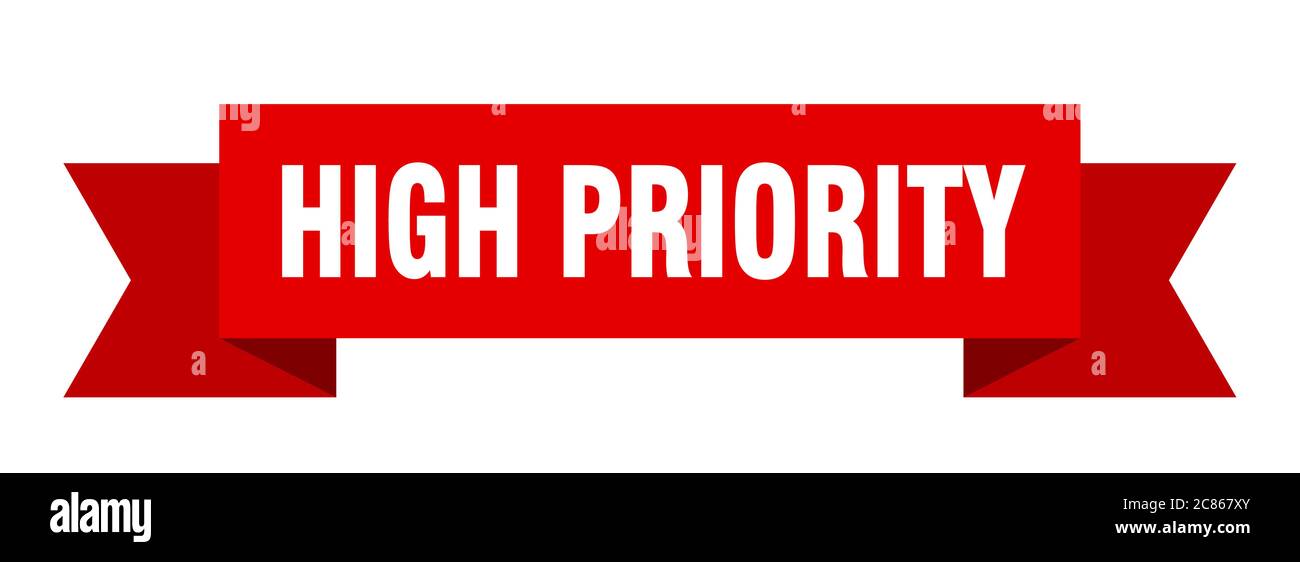 high priority ribbon. high priority paper band banner sign Stock Vector ...