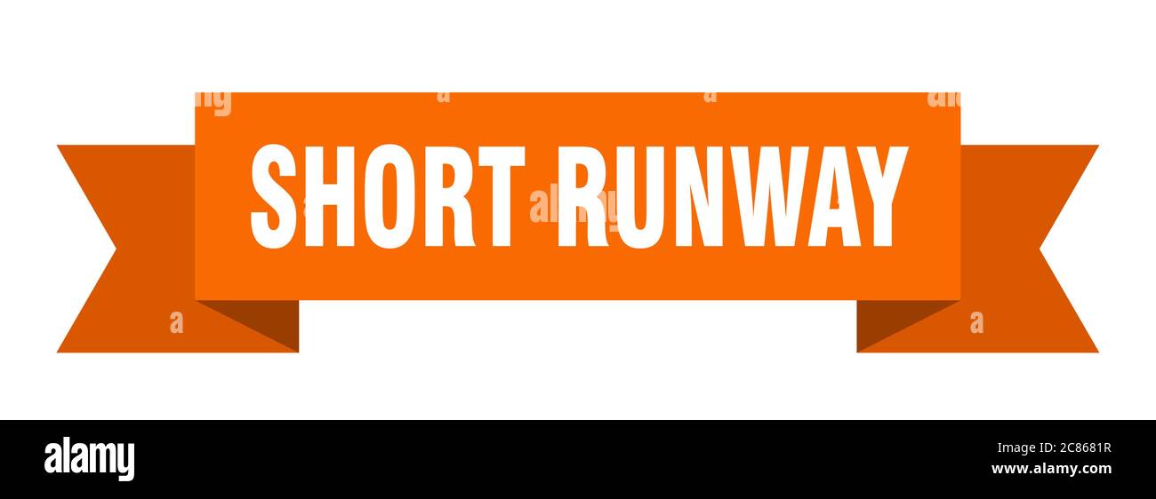 short runway ribbon. short runway paper band banner sign Stock Vector ...