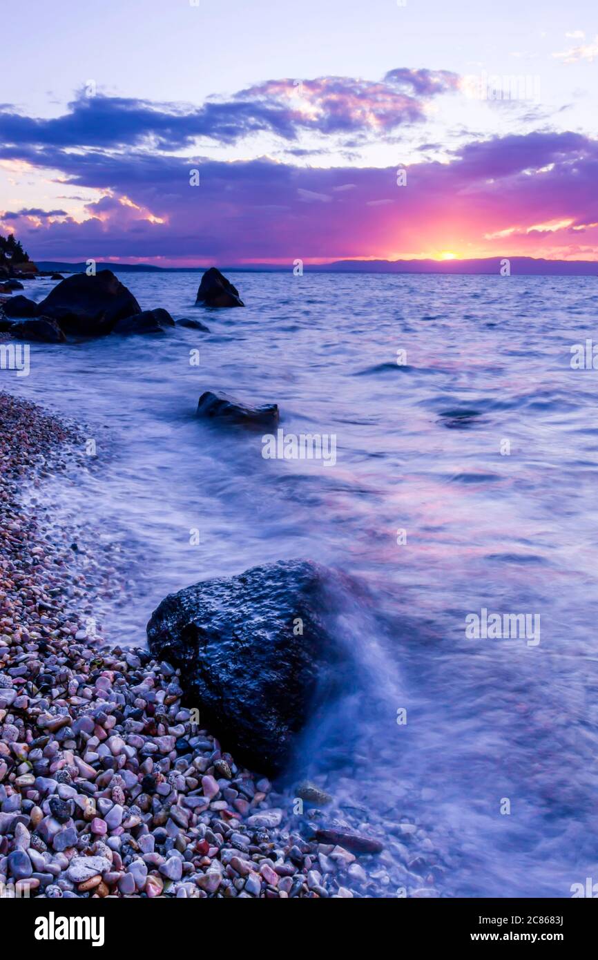 Sunset and sea. Long exposure. Landscape photography Stock Photo - Alamy