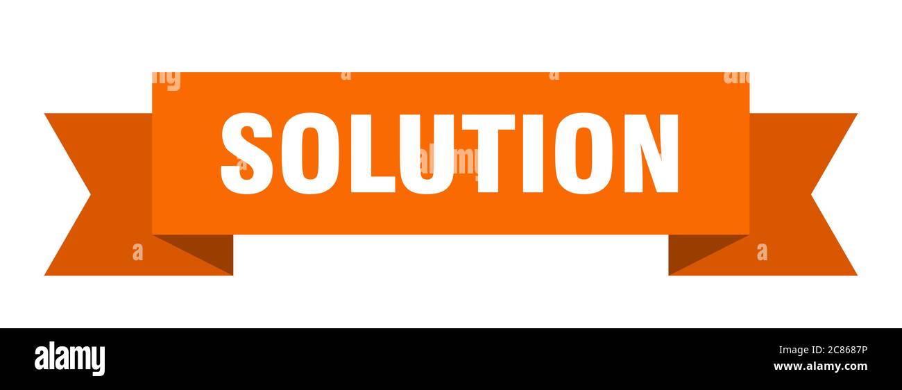 solution ribbon. solution paper band banner sign Stock Vector Image ...