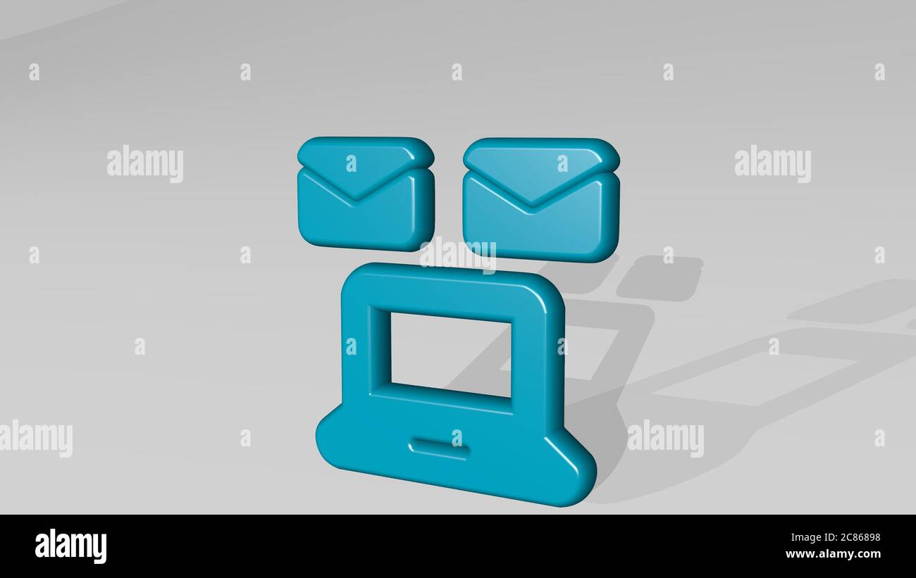 laptop announcement made by 3D illustration of a shiny metallic ...