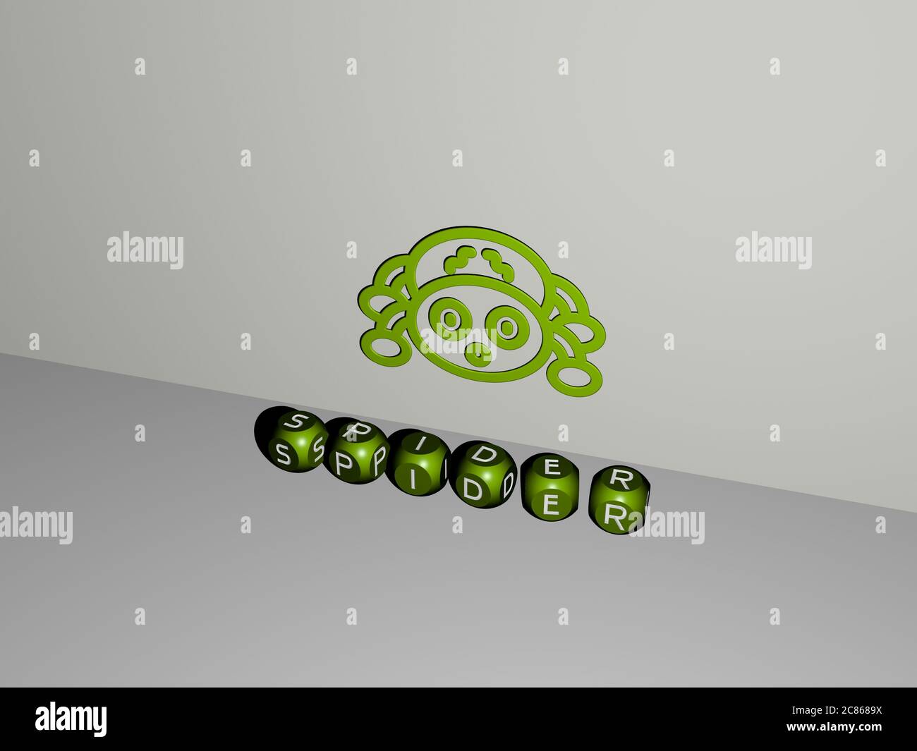 3D graphical image of SPIDER vertically along with text built by ...