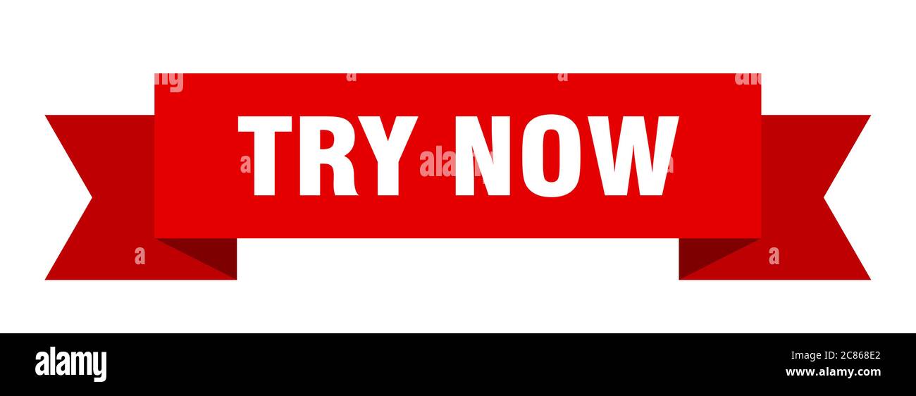 try now ribbon. try now paper band banner sign Stock Vector Image & Art ...