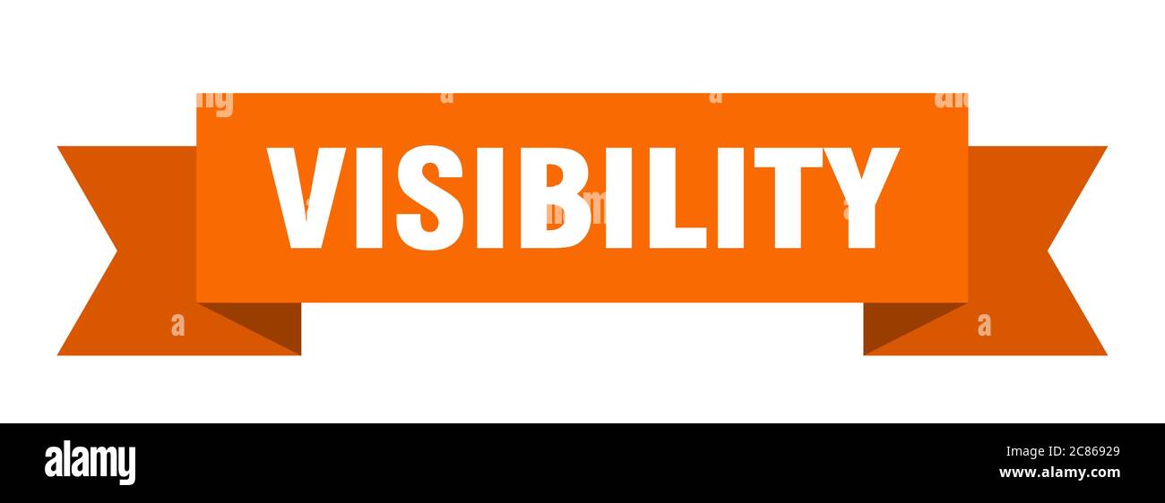 visibility ribbon. visibility paper band banner sign Stock Vector Image ...