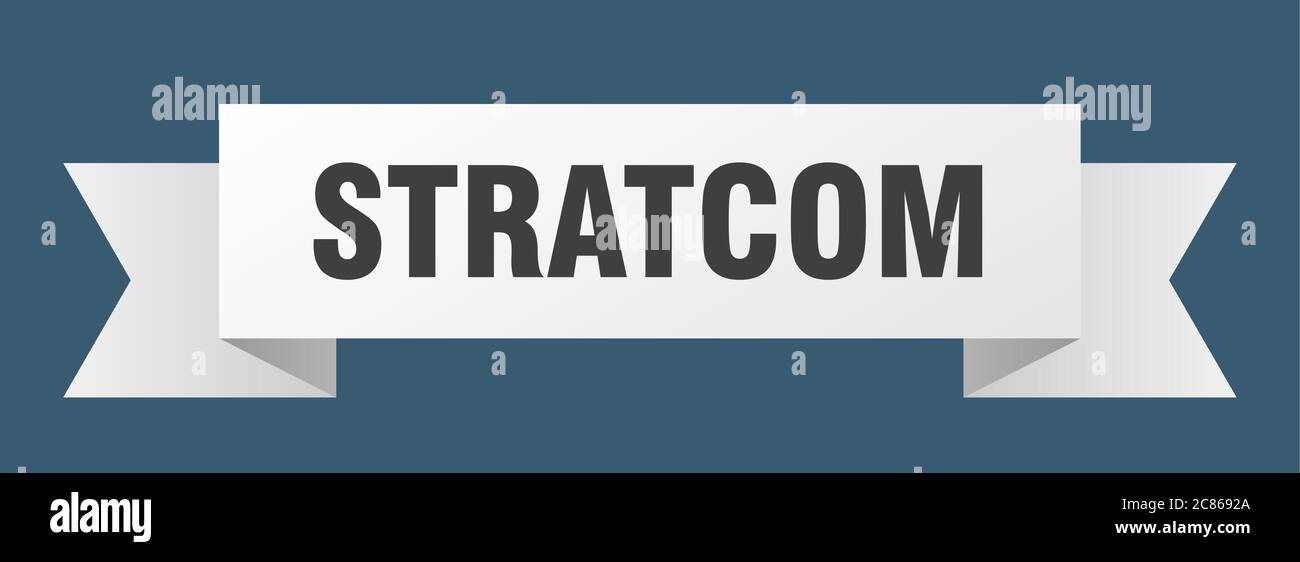 stratcom ribbon. stratcom paper band banner sign Stock Vector Image ...
