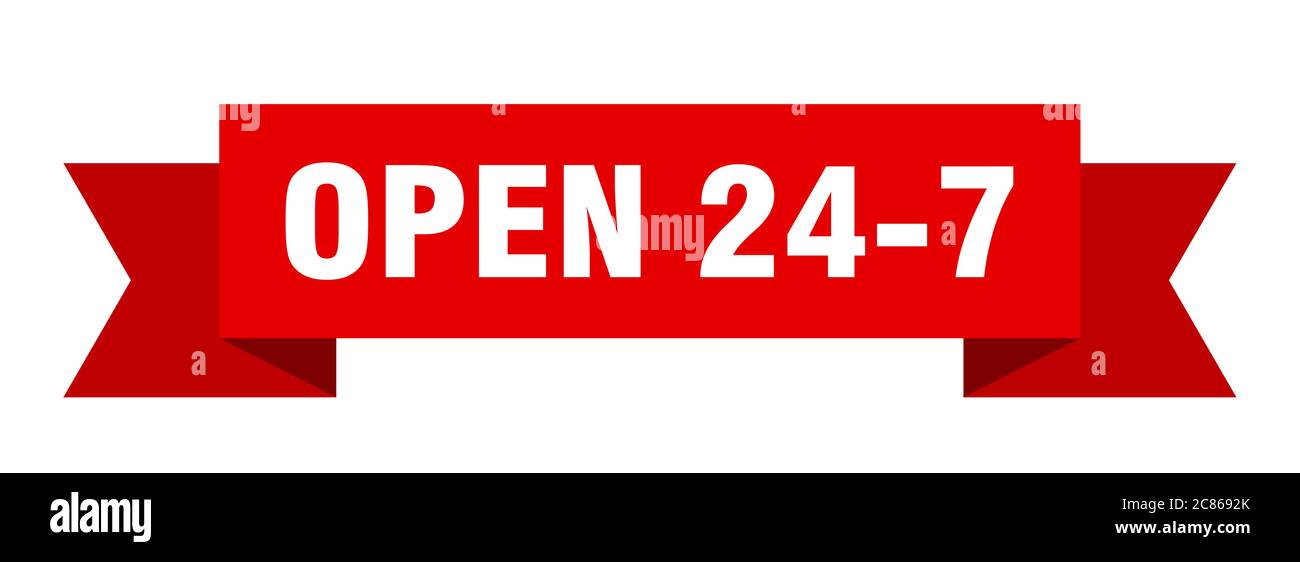 open 24 7 ribbon. open 24 7 paper band banner sign Stock Vector Image & Art - Alamy
