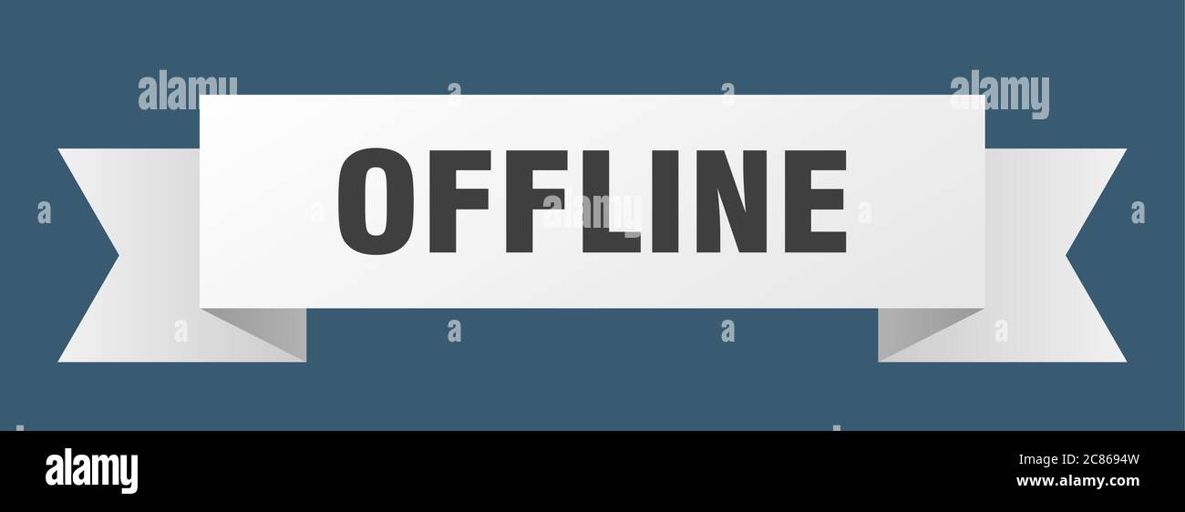 offline ribbon. offline paper band banner sign Stock Vector Image & Art ...